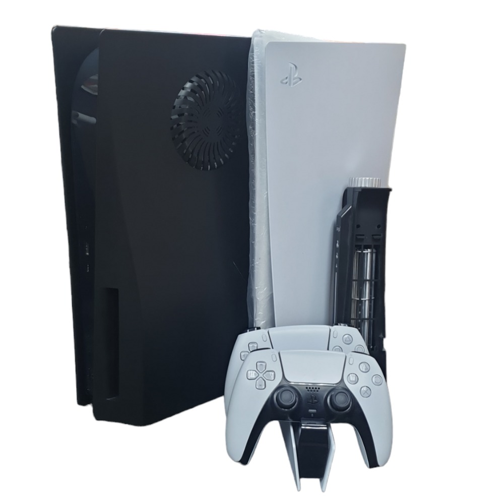 Pre-owned PS5 Package 825GB with 2 Controllers, Fan and Set of White ...